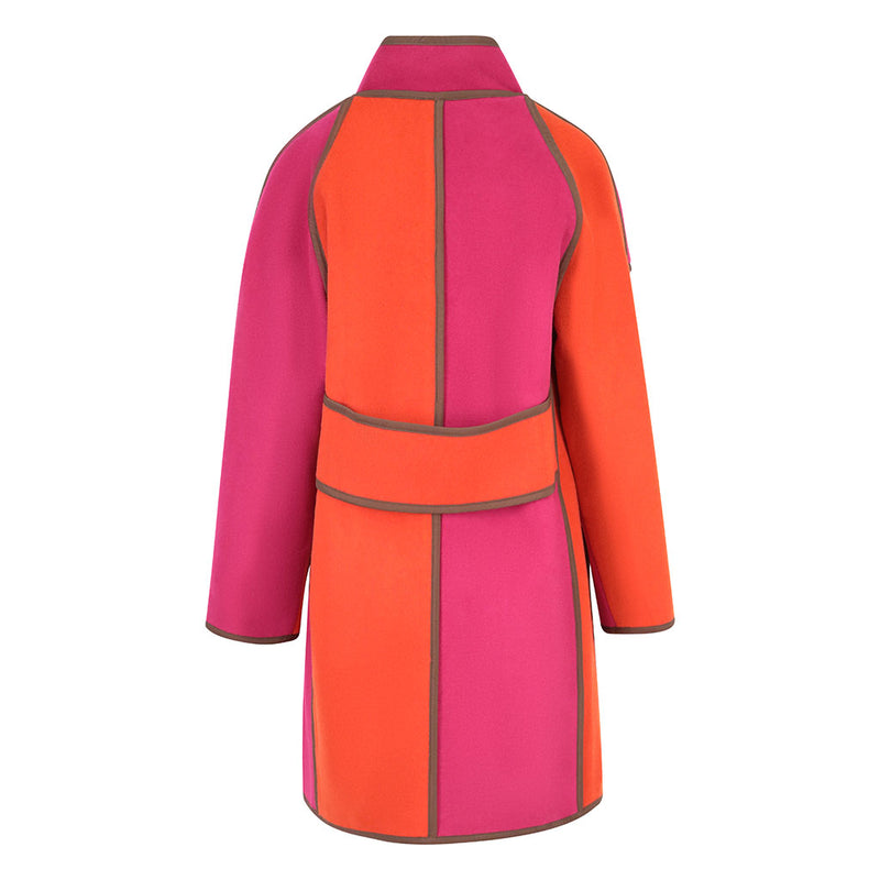 Orange/Pink Cashmere Mix Space Coat - Beatrice von Tresckow Designs